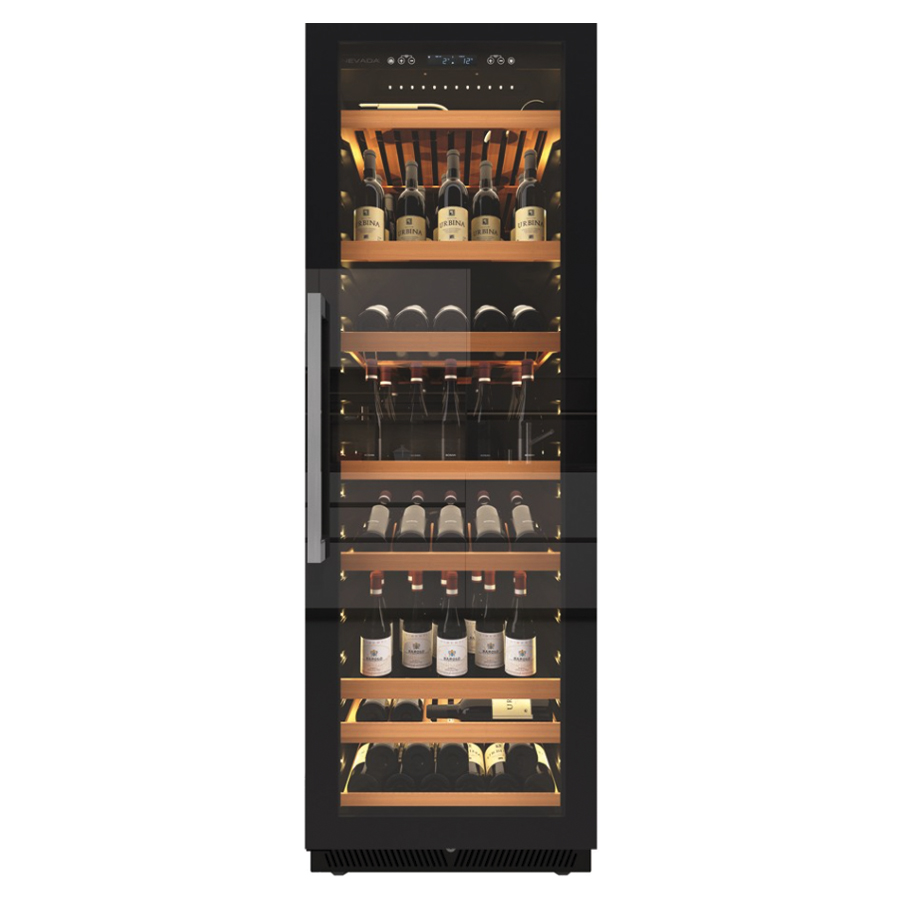 CANTINA VINI 2 TEMPERATURE 150 BOTTIGLIE CLASSE G PORTA NERO FULL GLASS Cantine vini