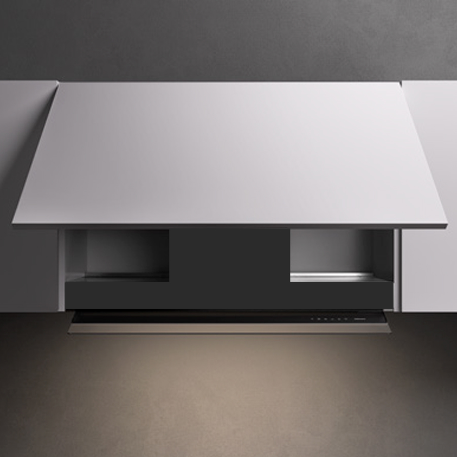 CAPPA VIRGOLA NO DROP TOUCH 90 cm NERO OPACO Cappe